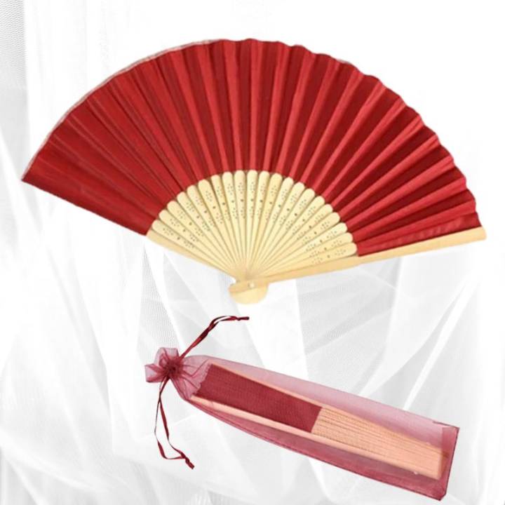 Lot Éventail Personnalisé Mariage Soie Rouge Royal Luxe x30 x60 ...