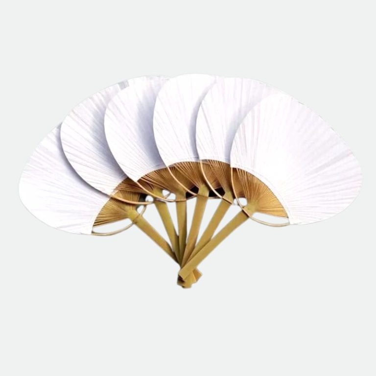 Lot Éventail Rond Blanc Uchiwa Japonais x20 x50 | Eventail Boutique